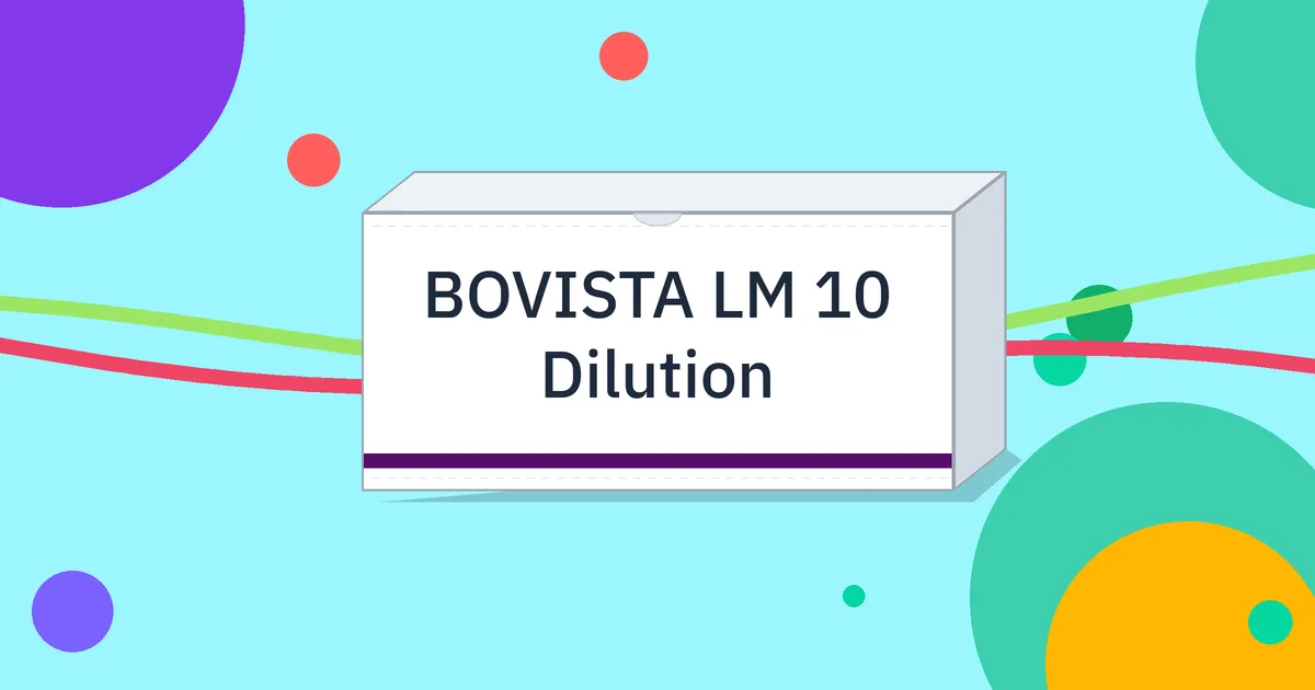 Symbolbild: Packung mit der Aufschrift BOVISTA LM 10 Dilution (PZN 13393863) – Verfügbarkeit und Bezug in Apotheken in Frankfurt am Main