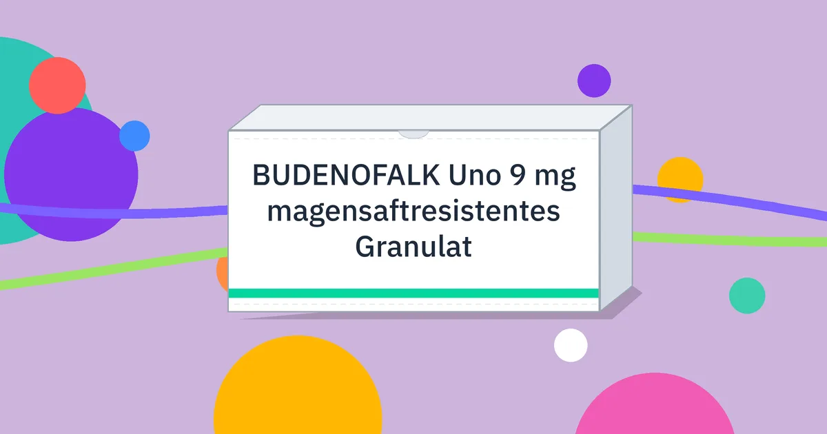 Symbolbild: Packung mit der Aufschrift BUDENOFALK Uno 9 mg magensaftresistentes Granulat (PZN 08448846) – Verfügbarkeit und Bezug in Apotheken in Frankfurt am Main