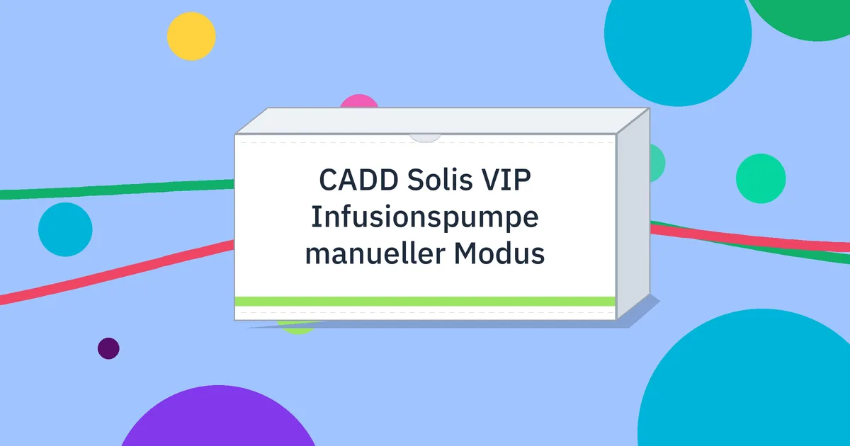 Symbolbild: Packung mit der Aufschrift CADD Solis VIP Infusionspumpe manueller Modus (PZN 15405961) – Verfügbarkeit und Bezug in Apotheken in Frankfurt am Main