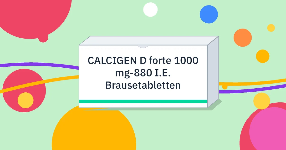 Symbolbild: Packung mit der Aufschrift CALCIGEN D forte 1000 mg-880 I.E. Brausetabletten (PZN 01697322) – Verfügbarkeit und Bezug in Apotheken in Frankfurt am Main