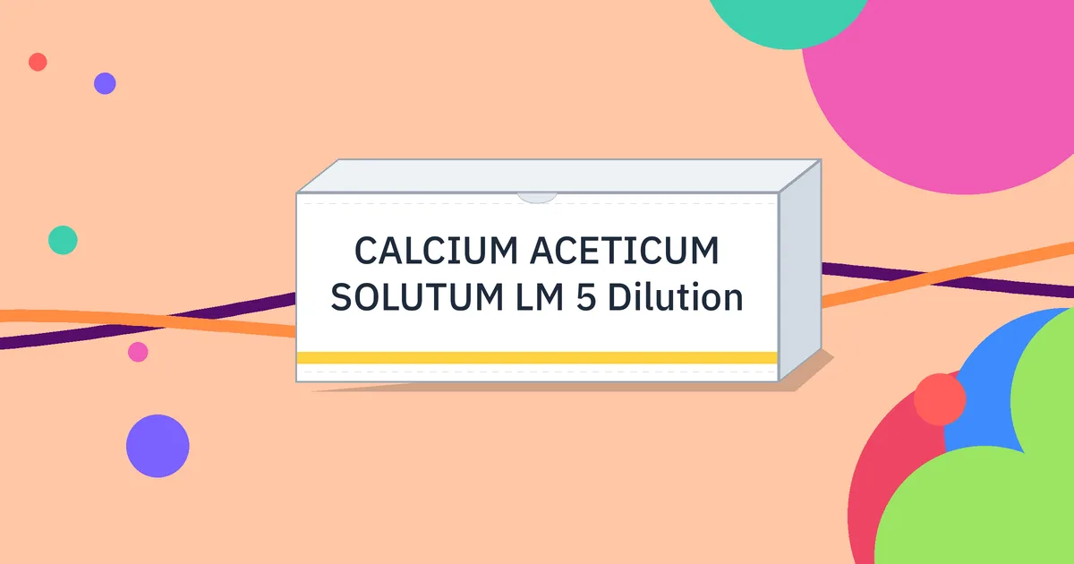 Symbolbild: Packung mit der Aufschrift CALCIUM ACETICUM SOLUTUM LM 5 Dilution (PZN 13406330) – Verfügbarkeit und Bezug in Apotheken in Frankfurt am Main