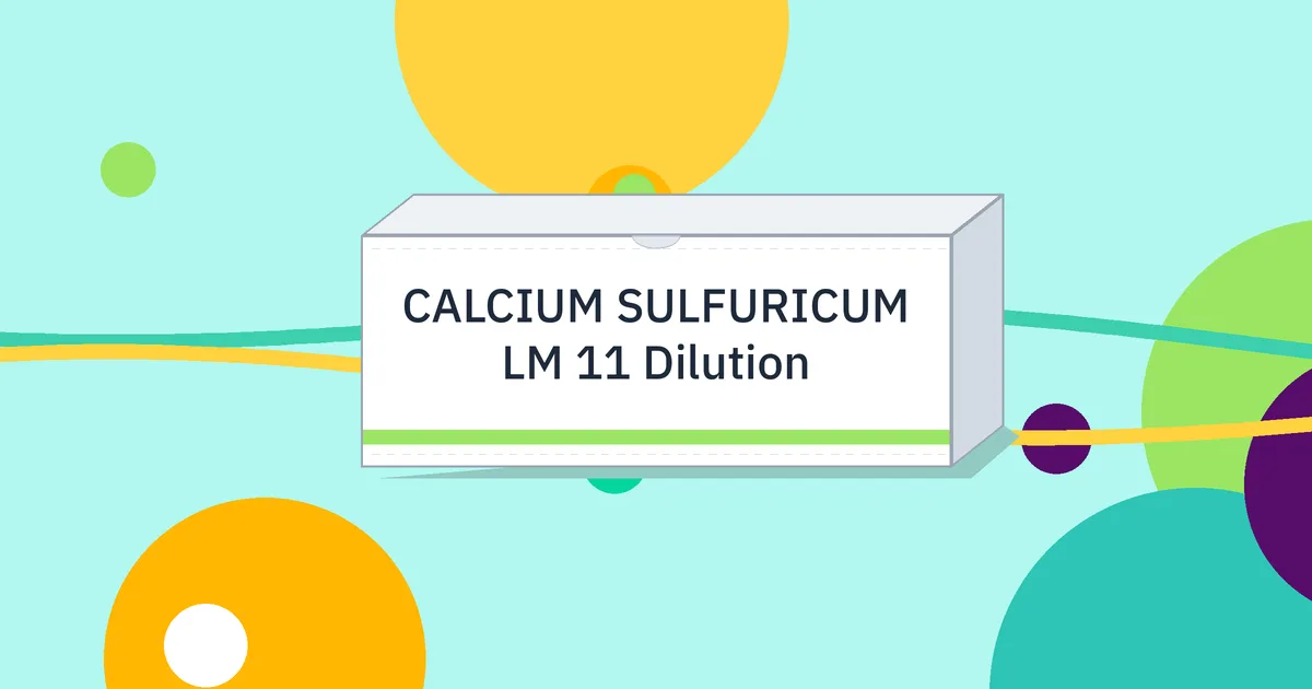 Symbolbild: Packung mit der Aufschrift CALCIUM SULFURICUM LM 11 Dilution (PZN 12806978) – Verfügbarkeit und Bezug in Apotheken in Frankfurt am Main