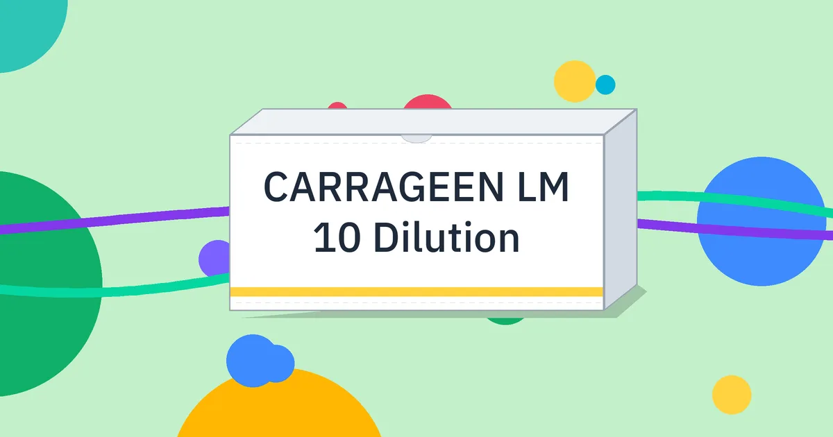 Symbolbild: Packung mit der Aufschrift CARRAGEEN LM 10 Dilution (PZN 13430995) – Verfügbarkeit und Bezug in Apotheken in Frankfurt am Main