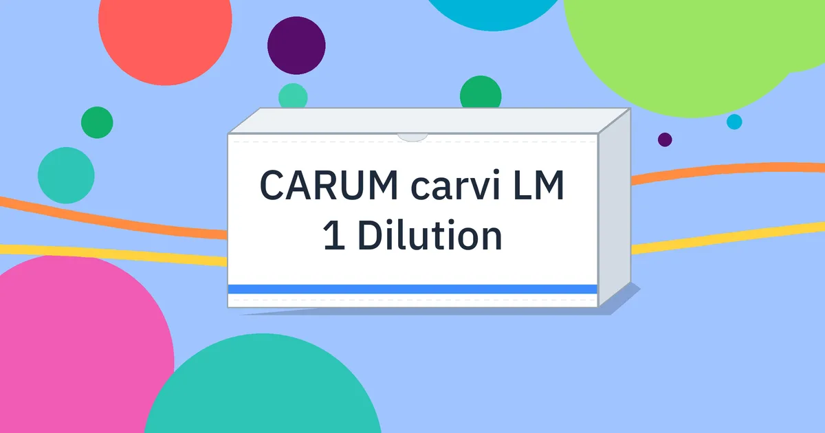 Symbolbild: Packung mit der Aufschrift CARUM carvi LM 1 Dilution (PZN 12811057) – Verfügbarkeit und Bezug in Apotheken in Frankfurt am Main
