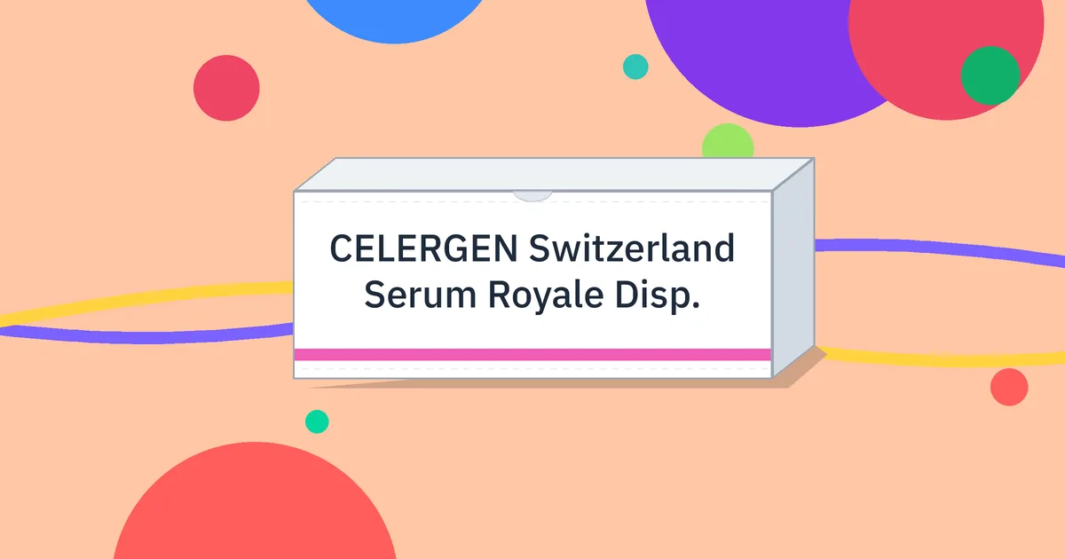 Symbolbild: Packung mit der Aufschrift CELERGEN Switzerland Serum Royale Disp. (PZN 19622201) – Verfügbarkeit und Bezug in Apotheken in Frankfurt am Main