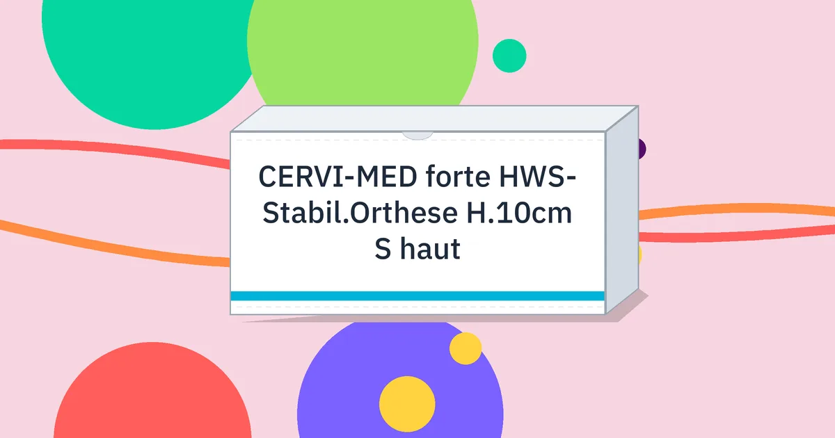 Symbolbild: Packung mit der Aufschrift CERVI-MED forte HWS-Stabil.Orthese H.10cm S haut (PZN 20309774) – Verfügbarkeit und Bezug in Apotheken in Frankfurt am Main