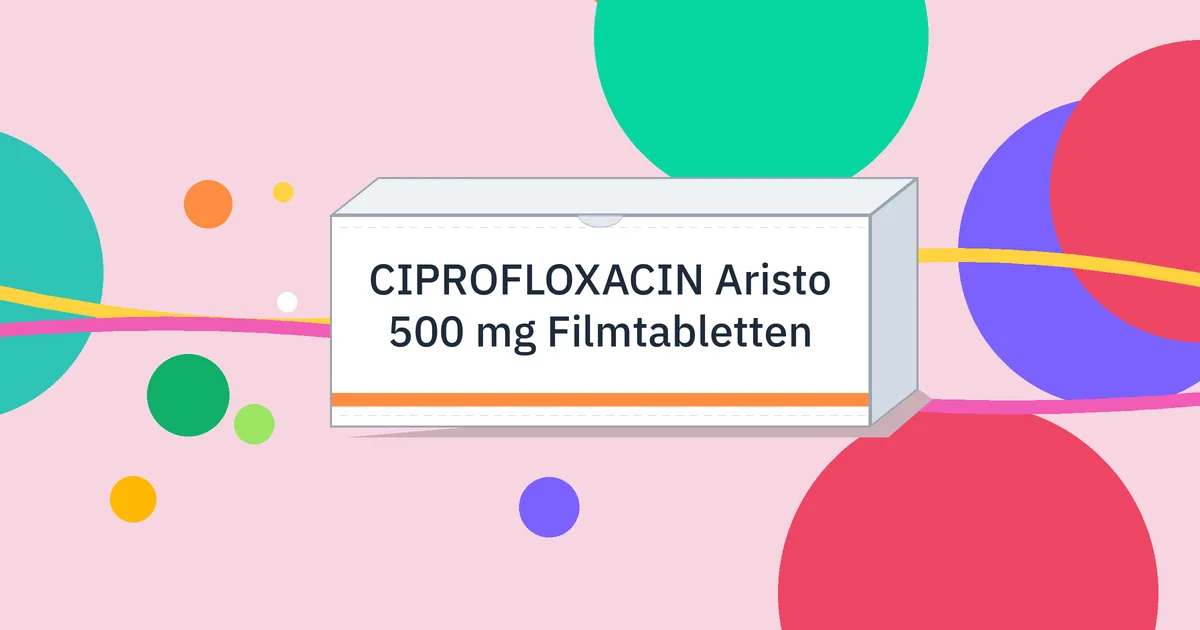 Symbolbild: Packung mit der Aufschrift CIPROFLOXACIN Aristo 500 mg Filmtabletten (PZN 05515312) – Verfügbarkeit und Bezug in Apotheken in Frankfurt am Main