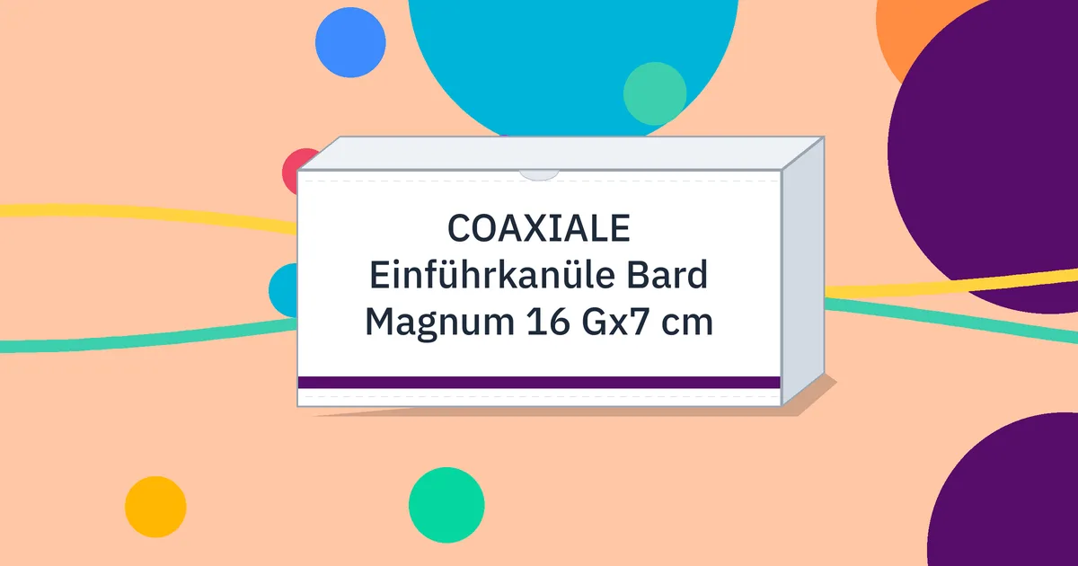 Symbolbild: Packung mit der Aufschrift COAXIALE Einführkanüle Bard Magnum 16 Gx7 cm (PZN 04669214) – Verfügbarkeit und Bezug in Apotheken in Frankfurt am Main