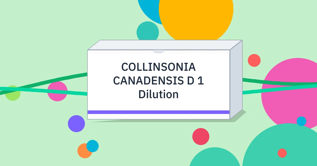 Symbolbild: Packung mit der Aufschrift COLLINSONIA CANADENSIS D 1 Dilution (PZN 02117367) – Verfügbarkeit und Bezug in Apotheken in Frankfurt am Main