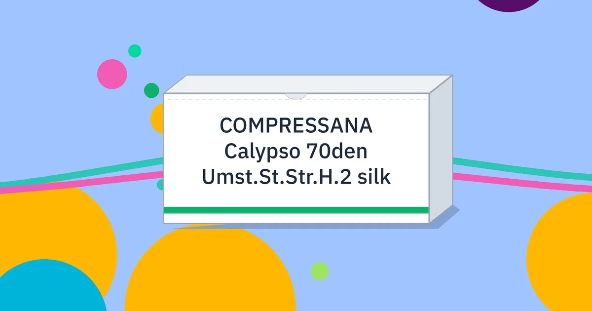 Symbolbild: Packung mit der Aufschrift COMPRESSANA Calypso 70den Umst.St.Str.H.2 silk (PZN 07719042) – Verfügbarkeit und Bezug in Apotheken in Frankfurt am Main