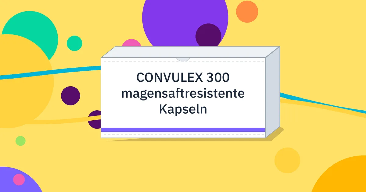 Symbolbild: Packung mit der Aufschrift CONVULEX 300 magensaftresistente Kapseln (PZN 01883697) – Verfügbarkeit und Bezug in Apotheken in Frankfurt am Main