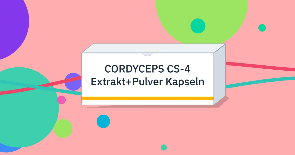 Symbolbild: Packung mit der Aufschrift CORDYCEPS CS-4 Extrakt+Pulver Kapseln (PZN 17566295) – Verfügbarkeit und Bezug in Apotheken in Frankfurt am Main
