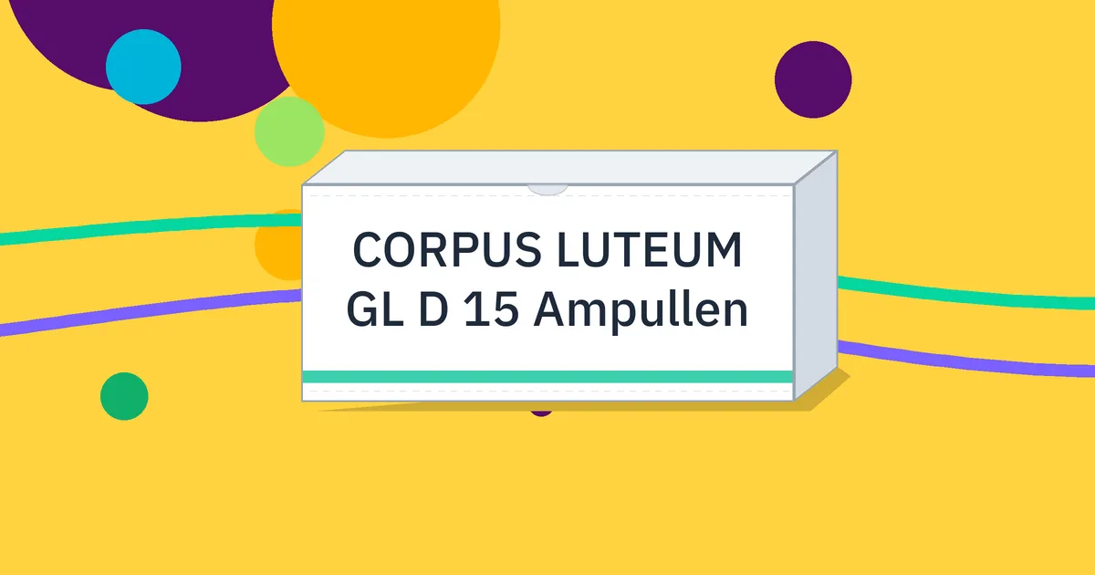 Symbolbild: Packung mit der Aufschrift CORPUS LUTEUM GL D 15 Ampullen (PZN 03360182) – Verfügbarkeit und Bezug in Apotheken in Frankfurt am Main