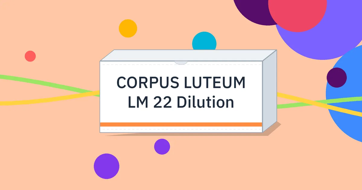 Symbolbild: Packung mit der Aufschrift CORPUS LUTEUM LM 22 Dilution (PZN 12834963) – Verfügbarkeit und Bezug in Apotheken in Frankfurt am Main