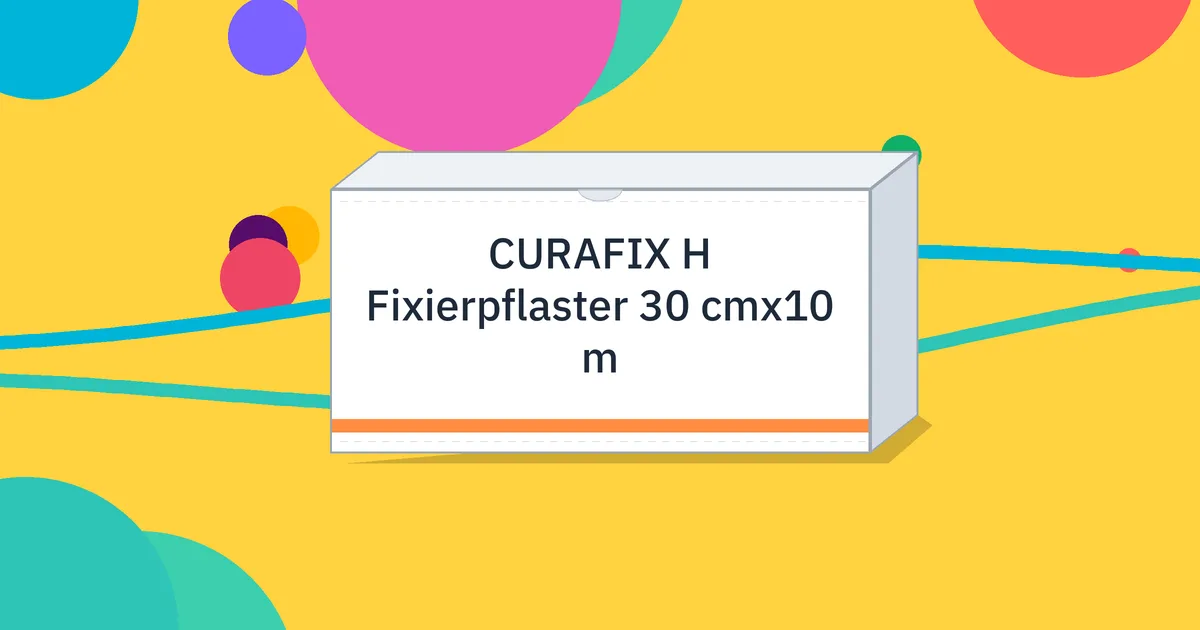 Symbolbild: Packung mit der Aufschrift CURAFIX H Fixierpflaster 30 cmx10 m (PZN 14443942) – Verfügbarkeit und Bezug in Apotheken in Frankfurt am Main