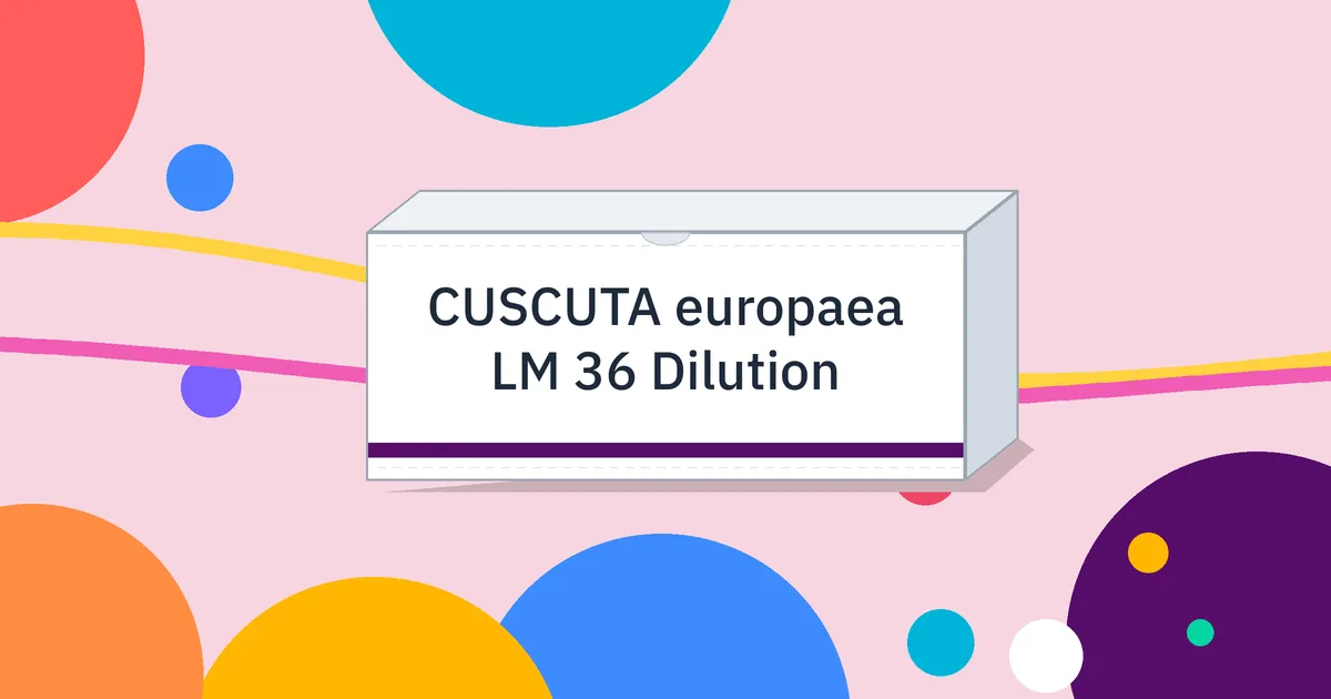 Symbolbild: Packung mit der Aufschrift CUSCUTA europaea LM 36 Dilution (PZN 13459349) – Verfügbarkeit und Bezug in Apotheken in Frankfurt am Main