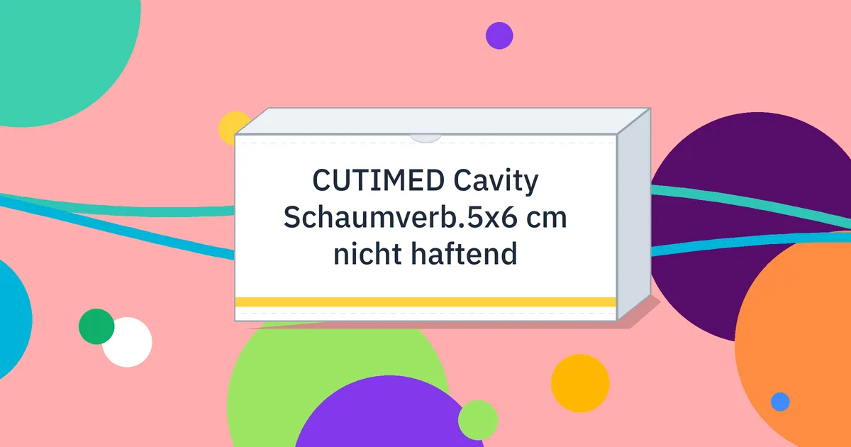 Symbolbild: Packung mit der Aufschrift CUTIMED Cavity Schaumverb.5x6 cm nicht haftend (PZN 12654913) – Verfügbarkeit und Bezug in Apotheken in Frankfurt am Main