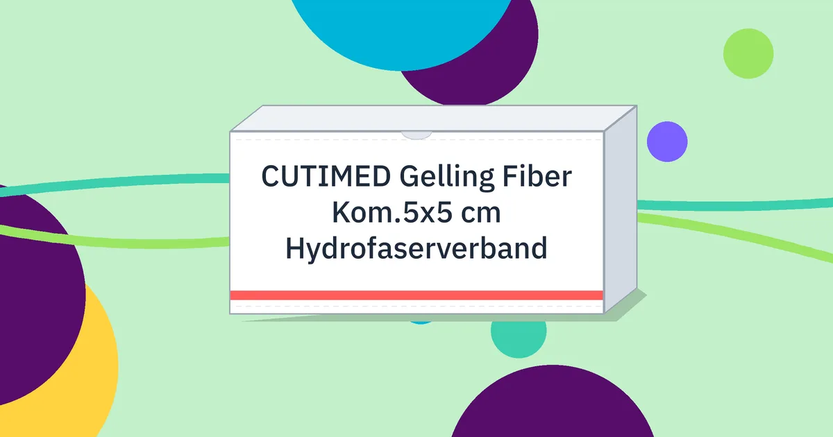 Symbolbild: Packung mit der Aufschrift CUTIMED Gelling Fiber Kom.5x5 cm Hydrofaserverband (PZN 18192017) – Verfügbarkeit und Bezug in Apotheken in Frankfurt am Main