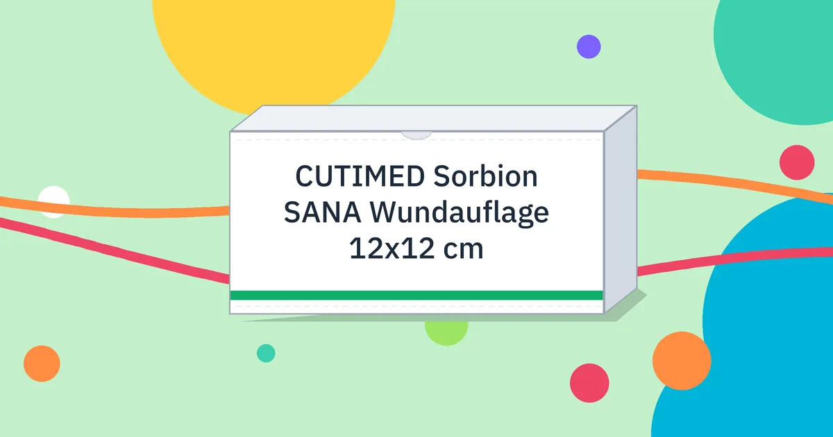 Symbolbild: Packung mit der Aufschrift CUTIMED Sorbion SANA Wundauflage 12x12 cm (PZN 19785245) – Verfügbarkeit und Bezug in Apotheken in Frankfurt am Main
