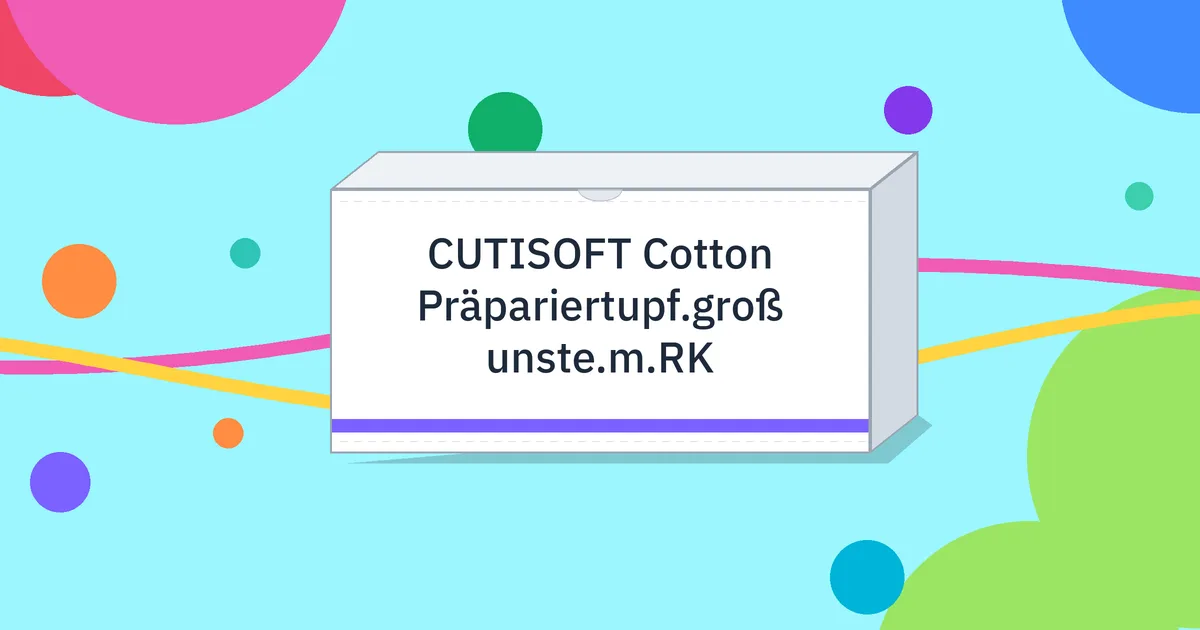 Symbolbild: Packung mit der Aufschrift CUTISOFT Cotton Präpariertupf.groß unste.m.RK (PZN 03902111) – Verfügbarkeit und Bezug in Apotheken in Frankfurt am Main