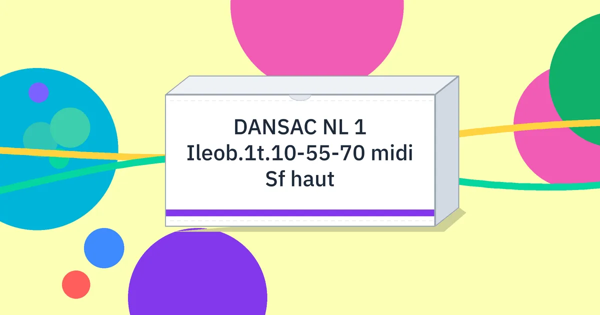 Symbolbild: Packung mit der Aufschrift DANSAC NL 1 Ileob.1t.10-55-70 midi Sf haut (PZN 10945693) – Verfügbarkeit und Bezug in Apotheken in Frankfurt am Main