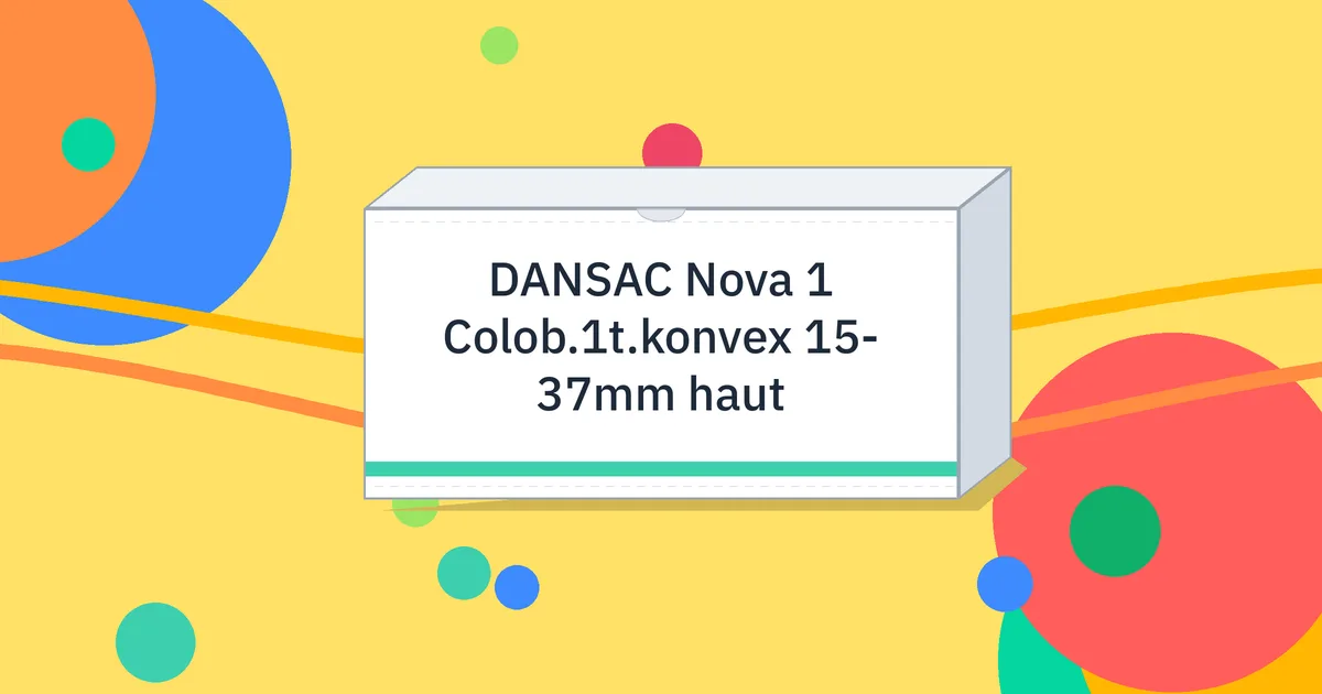 Symbolbild: Packung mit der Aufschrift DANSAC Nova 1 Colob.1t.konvex 15-37mm haut (PZN 03754975) – Verfügbarkeit und Bezug in Apotheken in Frankfurt am Main