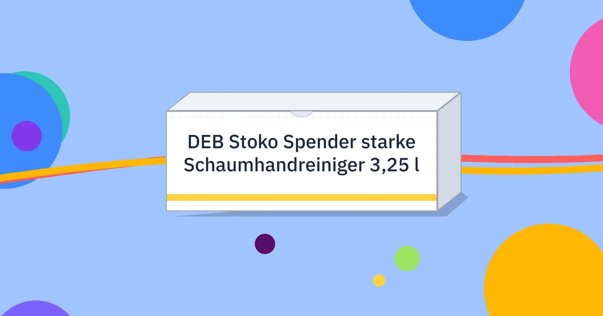 Symbolbild: Packung mit der Aufschrift DEB Stoko Spender starke Schaumhandreiniger 3,25 l (PZN 11686992) – Verfügbarkeit und Bezug in Apotheken in Frankfurt am Main