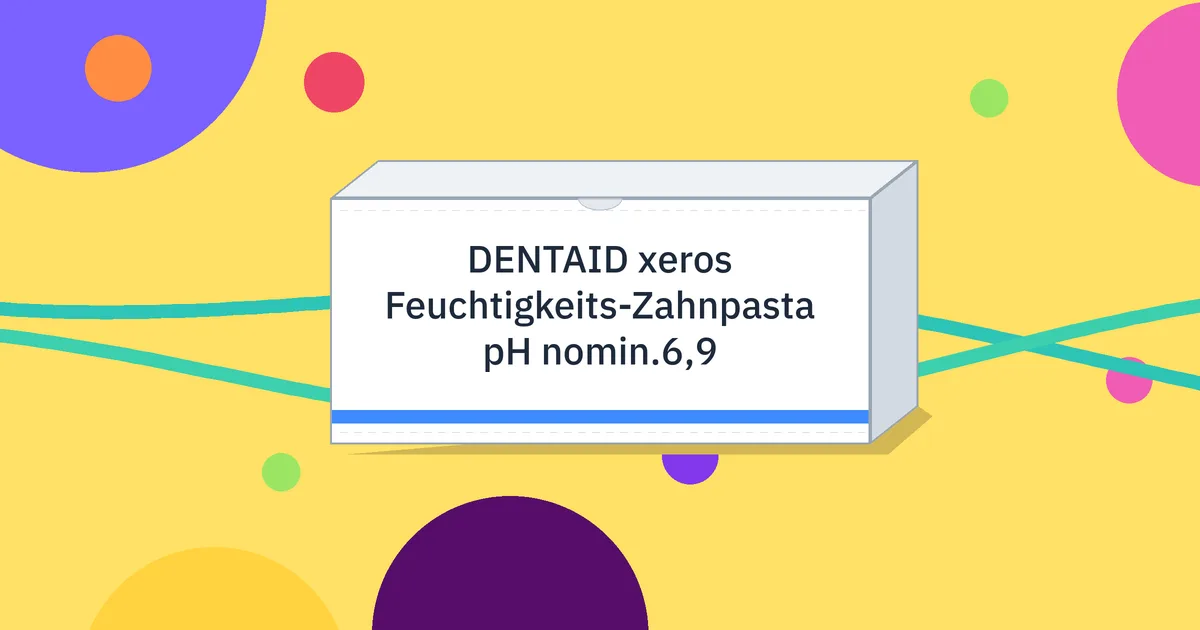 Symbolbild: Packung mit der Aufschrift DENTAID xeros Feuchtigkeits-Zahnpasta pH nomin.6,9 (PZN 06835160) – Verfügbarkeit und Bezug in Apotheken in Frankfurt am Main