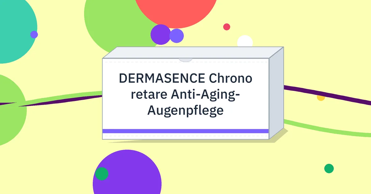 Symbolbild: Packung mit der Aufschrift DERMASENCE Chrono retare Anti-Aging-Augenpflege (PZN 13831636) – Verfügbarkeit und Bezug in Apotheken in Frankfurt am Main