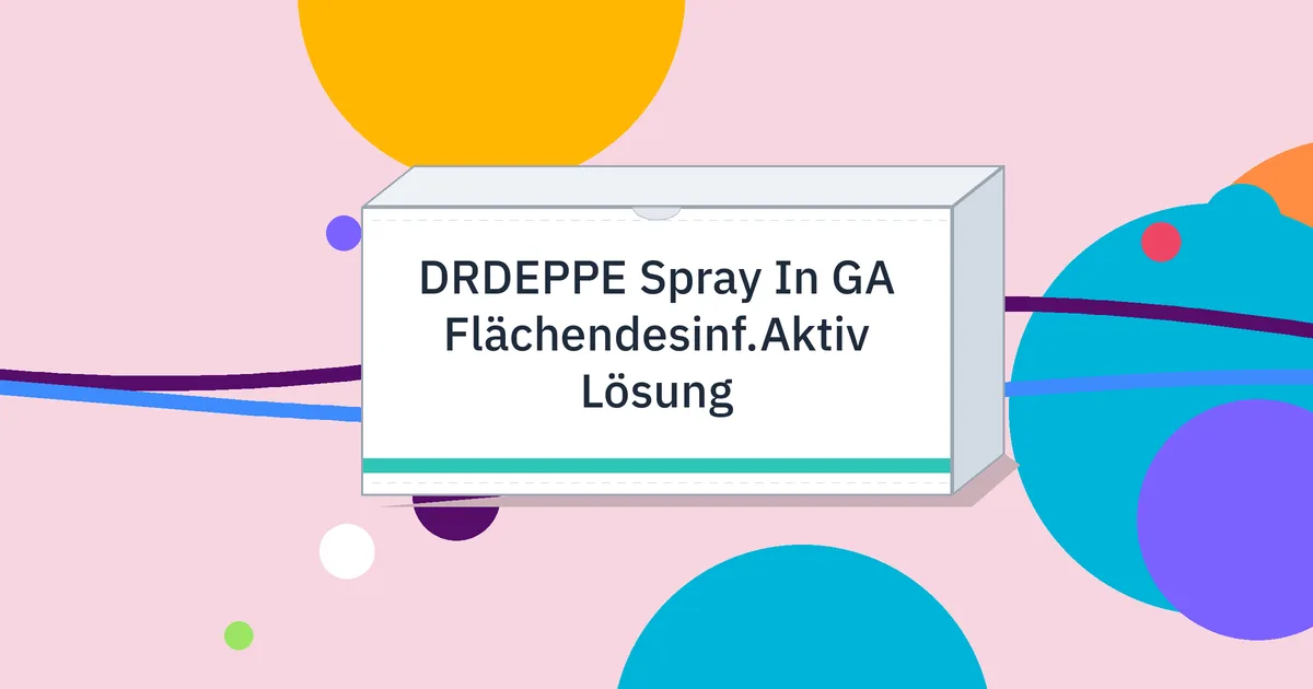 Symbolbild: Packung mit der Aufschrift DRDEPPE Spray In GA Flächendesinf.Aktiv Lösung (PZN 20190474) – Verfügbarkeit und Bezug in Apotheken in Frankfurt am Main