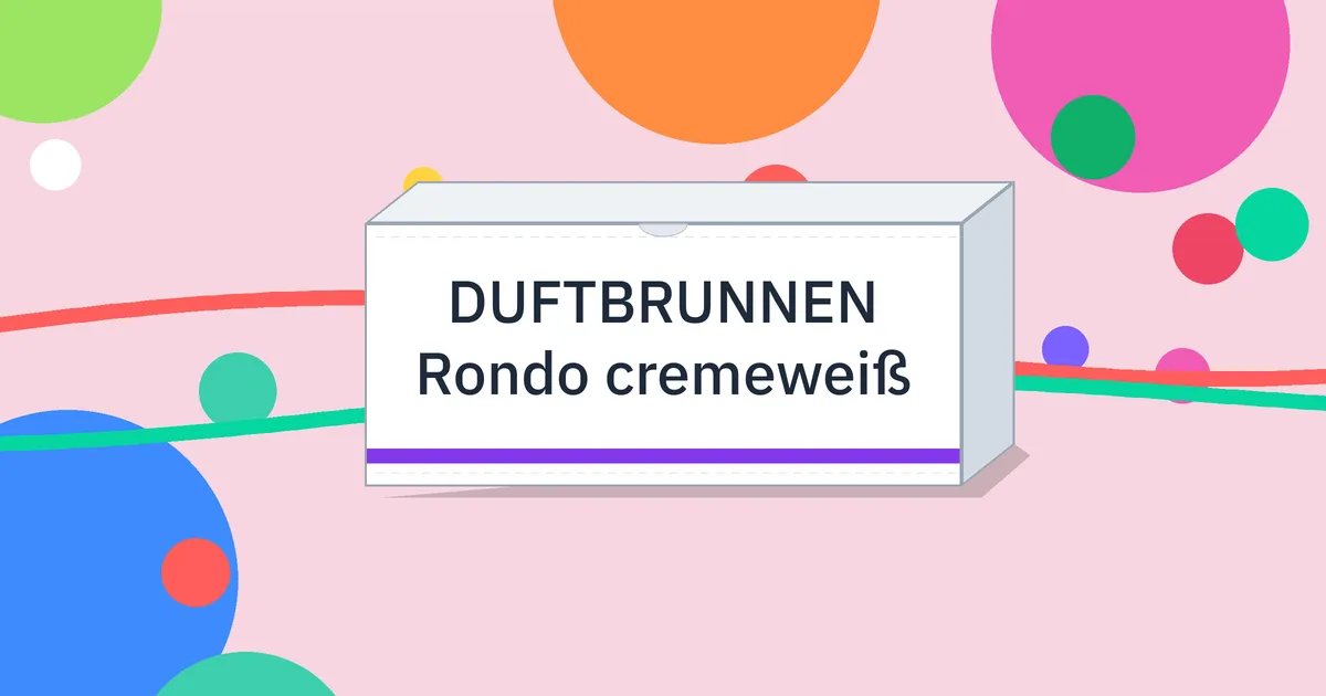 Symbolbild: Packung mit der Aufschrift DUFTBRUNNEN Rondo cremeweiß (PZN 11219380) – Verfügbarkeit und Bezug in Apotheken in Frankfurt am Main