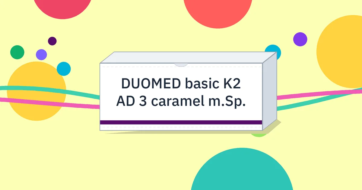 Symbolbild: Packung mit der Aufschrift DUOMED basic K2 AD 3 caramel m.Sp. (PZN 20906694) – Verfügbarkeit und Bezug in Apotheken in Frankfurt am Main