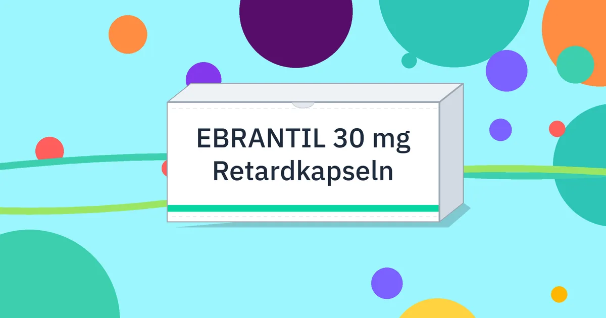 Symbolbild: Packung mit der Aufschrift EBRANTIL 30 mg Retardkapseln (PZN 01344492) – Verfügbarkeit und Bezug in Apotheken in Frankfurt am Main