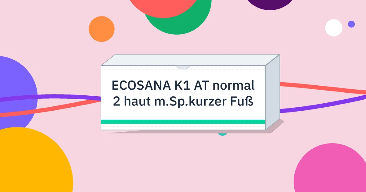 Symbolbild: Packung mit der Aufschrift ECOSANA K1 AT normal 2 haut m.Sp.kurzer Fuß (PZN 04731462) – Verfügbarkeit und Bezug in Apotheken in Frankfurt am Main