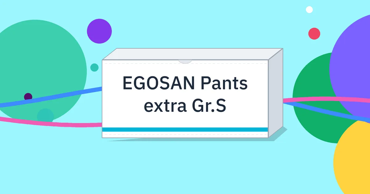 Symbolbild: Packung mit der Aufschrift EGOSAN Pants extra Gr.S (PZN 16893164) – Verfügbarkeit und Bezug in Apotheken in Frankfurt am Main