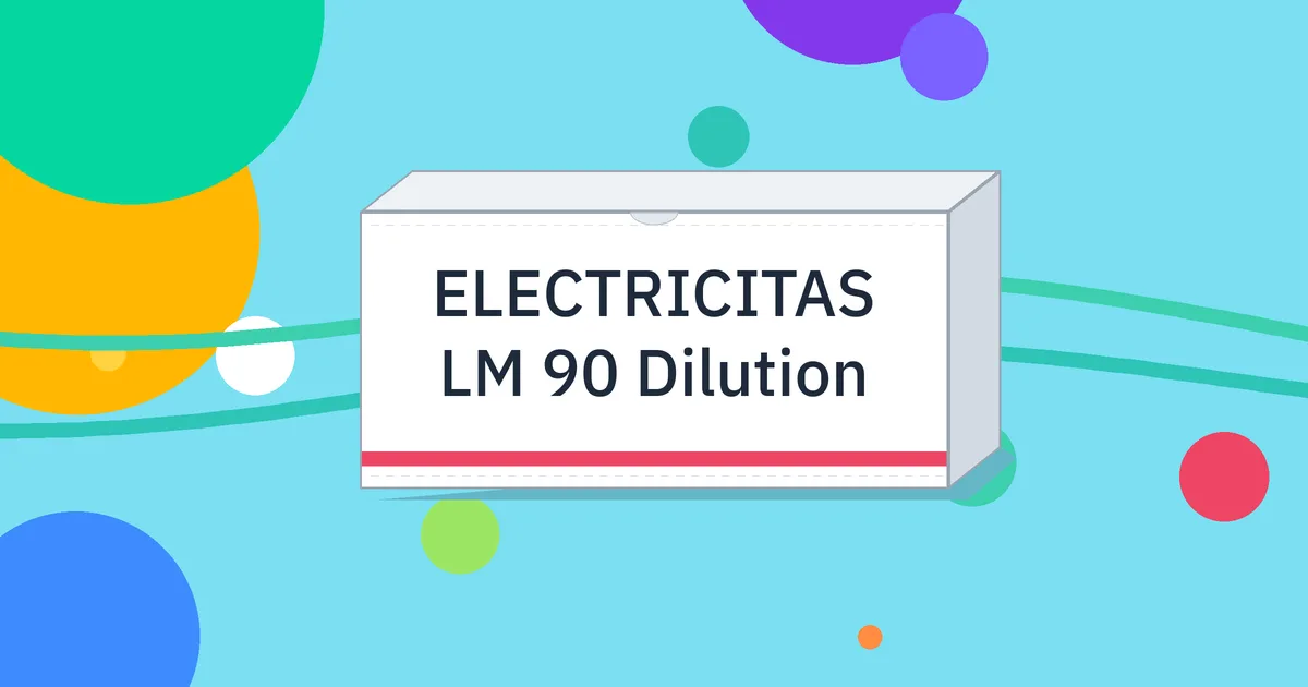Symbolbild: Packung mit der Aufschrift ELECTRICITAS LM 90 Dilution (PZN 12844660) – Verfügbarkeit und Bezug in Apotheken in Frankfurt am Main