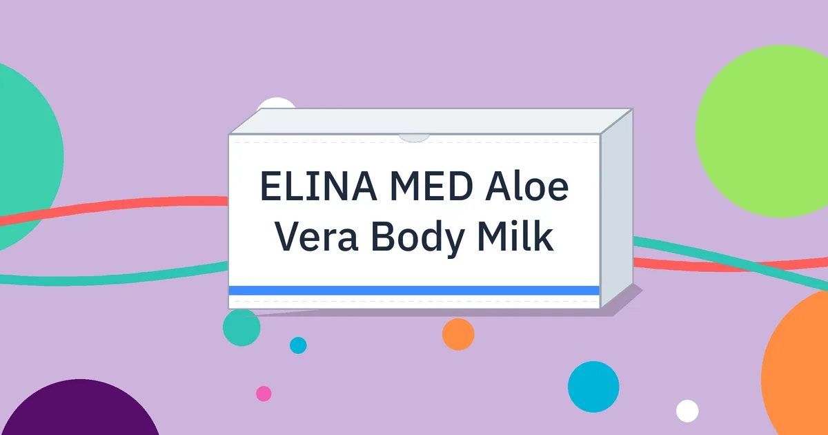 Symbolbild: Packung mit der Aufschrift ELINA MED Aloe Vera Body Milk (PZN 08466212) – Verfügbarkeit und Bezug in Apotheken in Frankfurt am Main