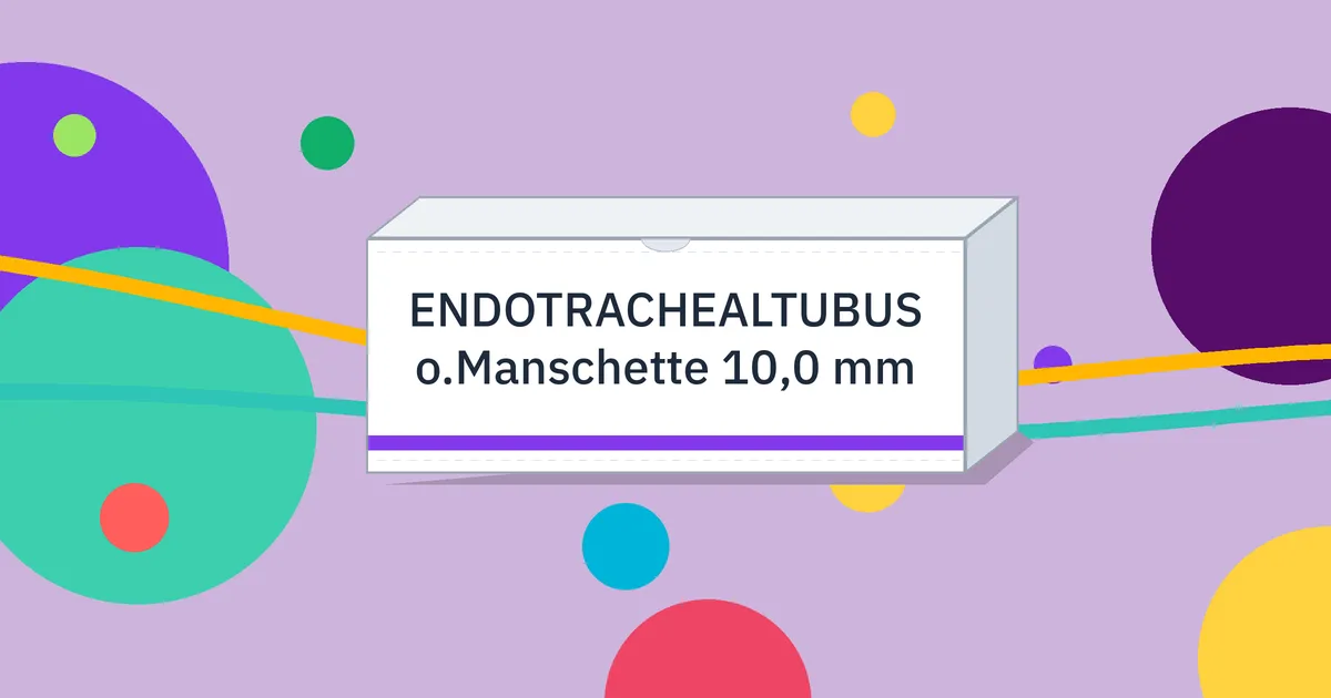 Symbolbild: Packung mit der Aufschrift ENDOTRACHEALTUBUS o.Manschette 10,0 mm (PZN 08886954) – Verfügbarkeit und Bezug in Apotheken in Frankfurt am Main