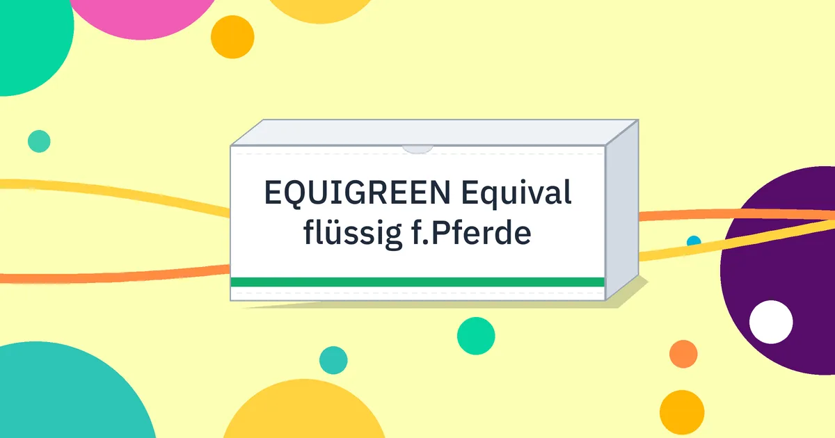 Symbolbild: Packung mit der Aufschrift EQUIGREEN Equival flüssig f.Pferde (PZN 19227114) – Verfügbarkeit und Bezug in Apotheken in Frankfurt am Main