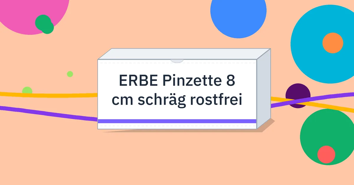 Symbolbild: Packung mit der Aufschrift ERBE Pinzette 8 cm schräg rostfrei (PZN 20053004) – Verfügbarkeit und Bezug in Apotheken in Frankfurt am Main