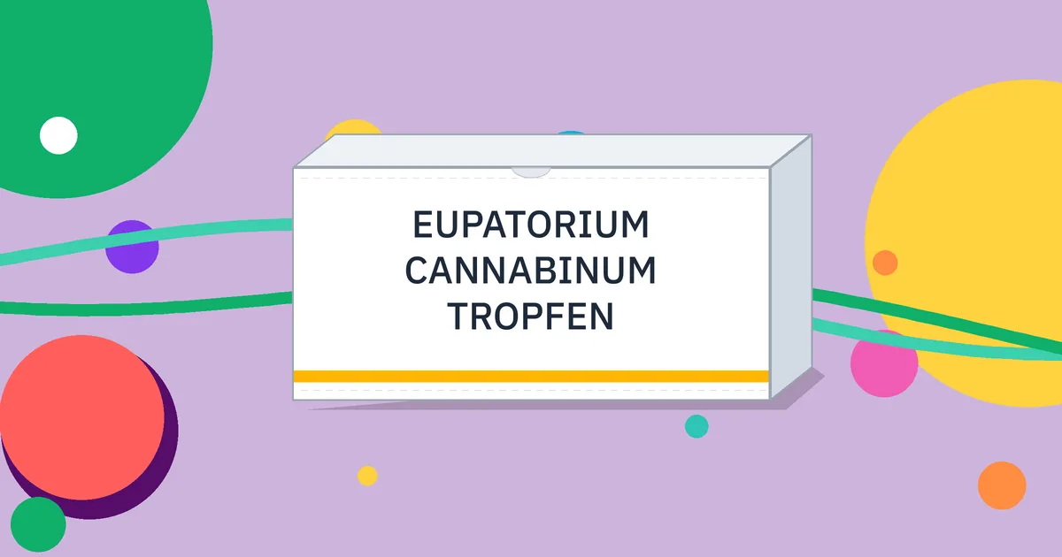 Symbolbild: Packung mit der Aufschrift EUPATORIUM CANNABINUM TROPFEN (PZN 14126874) – Verfügbarkeit und Bezug in Apotheken in Frankfurt am Main