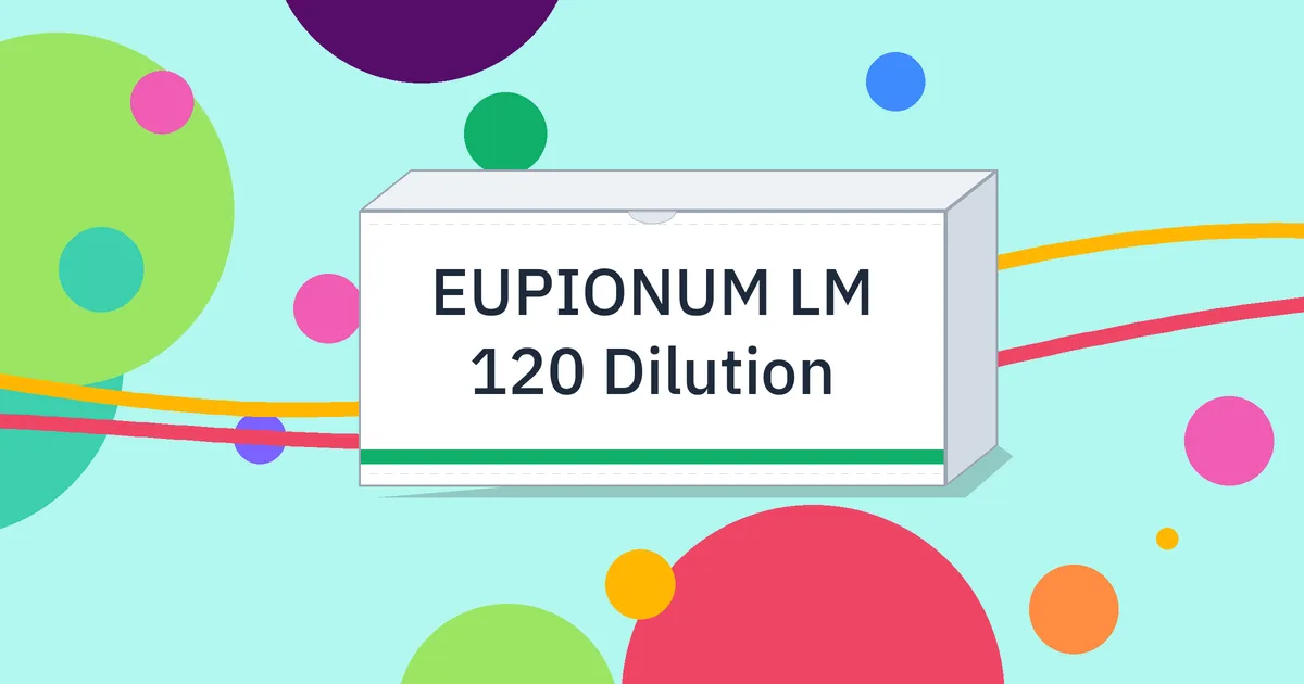 Symbolbild: Packung mit der Aufschrift EUPIONUM LM 120 Dilution (PZN 13484005) – Verfügbarkeit und Bezug in Apotheken in Frankfurt am Main