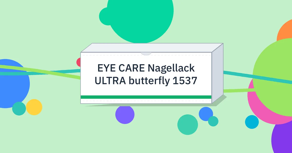 Symbolbild: Packung mit der Aufschrift EYE CARE Nagellack ULTRA butterfly 1537 (PZN 14199092) – Verfügbarkeit und Bezug in Apotheken in Frankfurt am Main