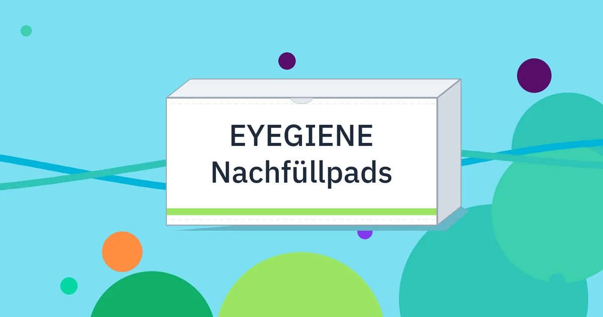 Symbolbild: Packung mit der Aufschrift EYEGIENE Nachfüllpads (PZN 12362151) – Verfügbarkeit und Bezug in Apotheken in Frankfurt am Main