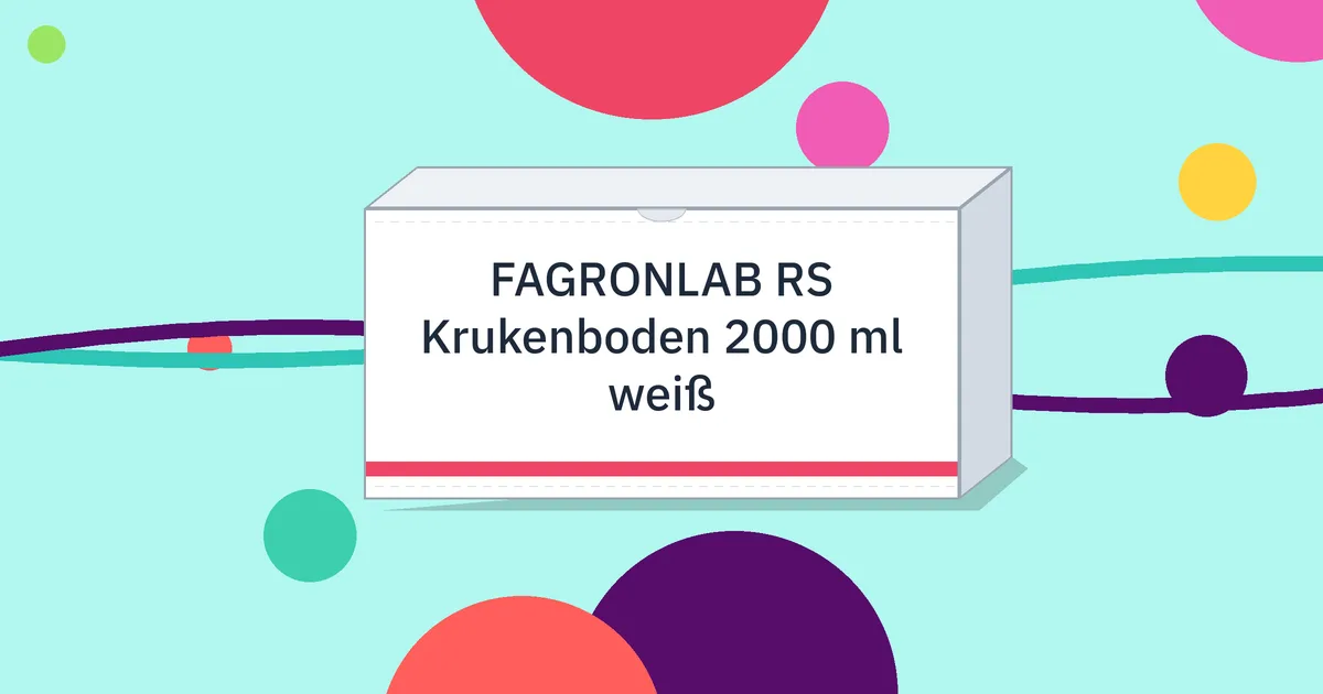 Symbolbild: Packung mit der Aufschrift FAGRONLAB RS Krukenboden 2000 ml weiß (PZN 20912619) – Verfügbarkeit und Bezug in Apotheken in Frankfurt am Main
