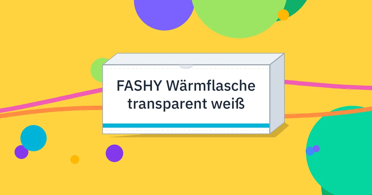 Symbolbild: Packung mit der Aufschrift FASHY Wärmflasche transparent weiß (PZN 06722697) – Verfügbarkeit und Bezug in Apotheken in Frankfurt am Main