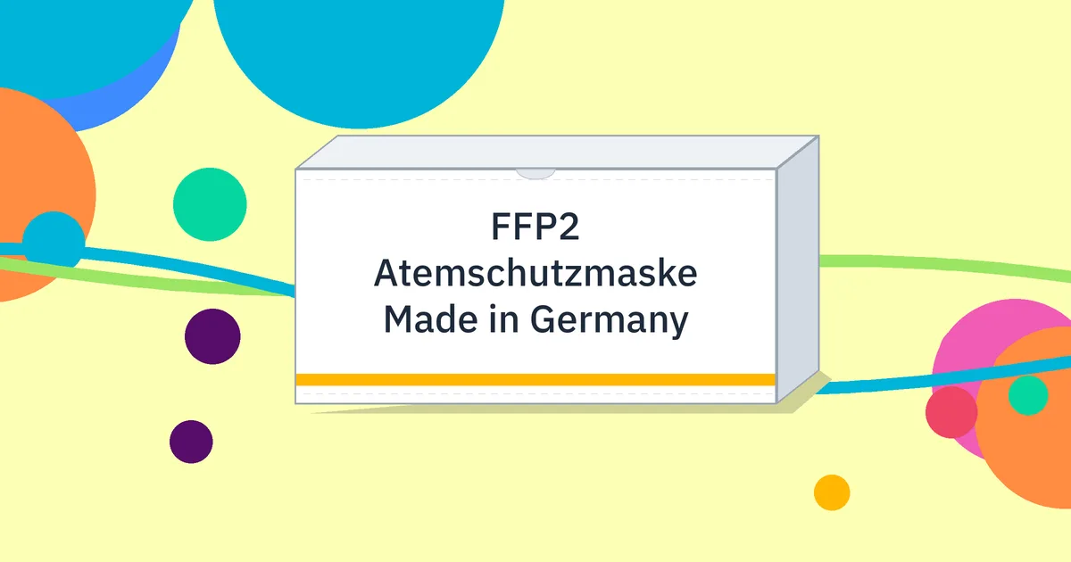 Symbolbild: Packung mit der Aufschrift FFP2 Atemschutzmaske Made in Germany (PZN 18244116) – Verfügbarkeit und Bezug in Apotheken in Frankfurt am Main