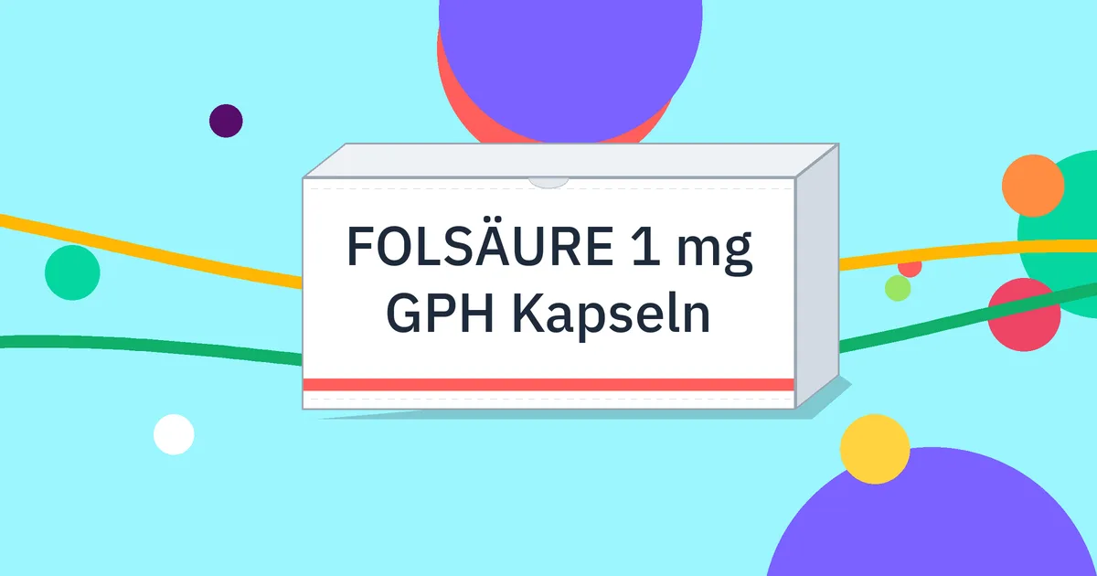 Symbolbild: Packung mit der Aufschrift FOLSÄURE 1 mg GPH Kapseln (PZN 15409338) – Verfügbarkeit und Bezug in Apotheken in Frankfurt am Main