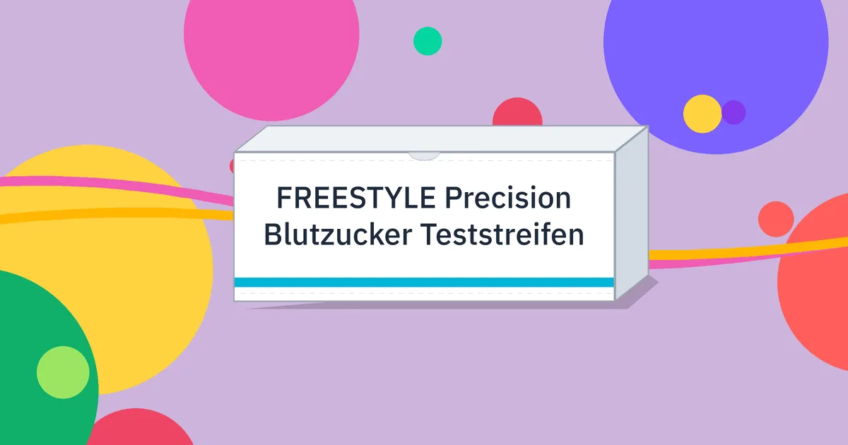 Symbolbild: Packung mit der Aufschrift FREESTYLE Precision Blutzucker Teststreifen (PZN 13946322) – Verfügbarkeit und Bezug in Apotheken in Frankfurt am Main
