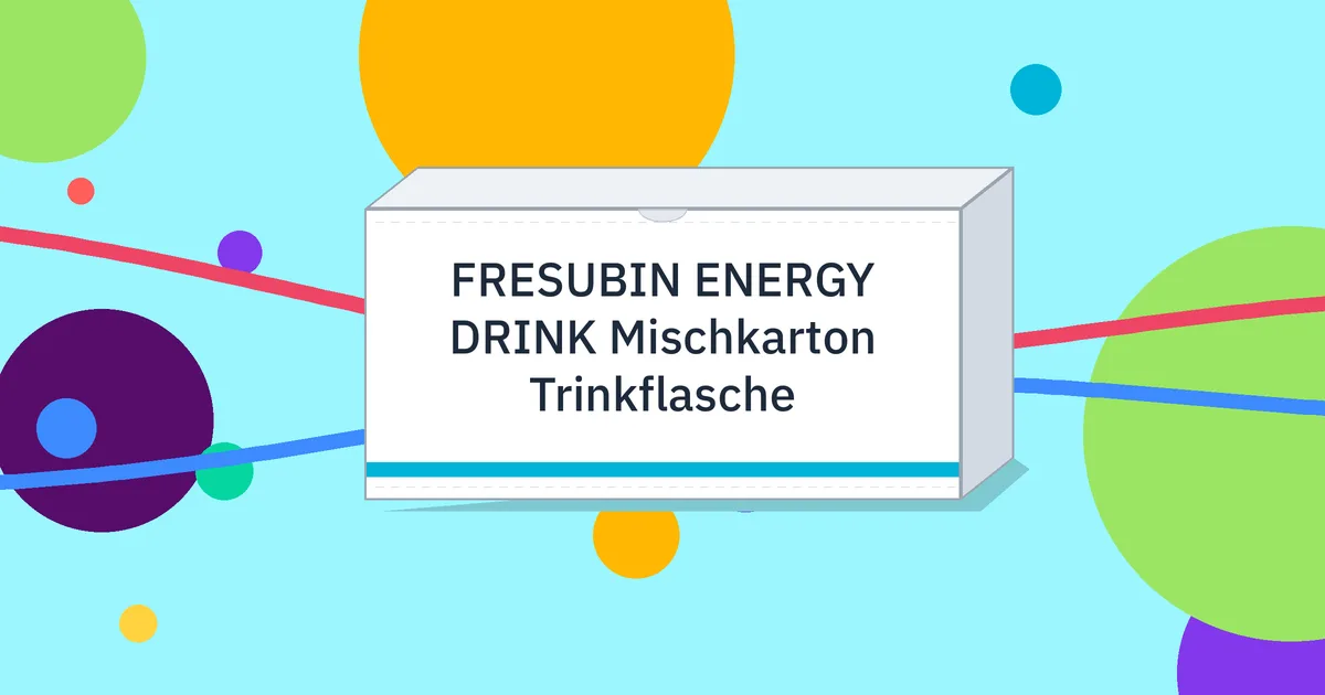 Symbolbild: Packung mit der Aufschrift FRESUBIN ENERGY DRINK Mischkarton Trinkflasche (PZN 18752485) – Verfügbarkeit und Bezug in Apotheken in Frankfurt am Main